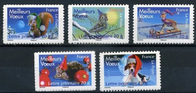 TIMBRE FRANCE AUTOADHÉSIF 2007 N° 0140 à 0144 NEUF** "Meilleurs vœux" EUR 6,50 - PicClick DE